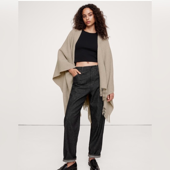 Pants & Jumpsuits | Banana Republic Wool Poncho Color Natural Stone ...